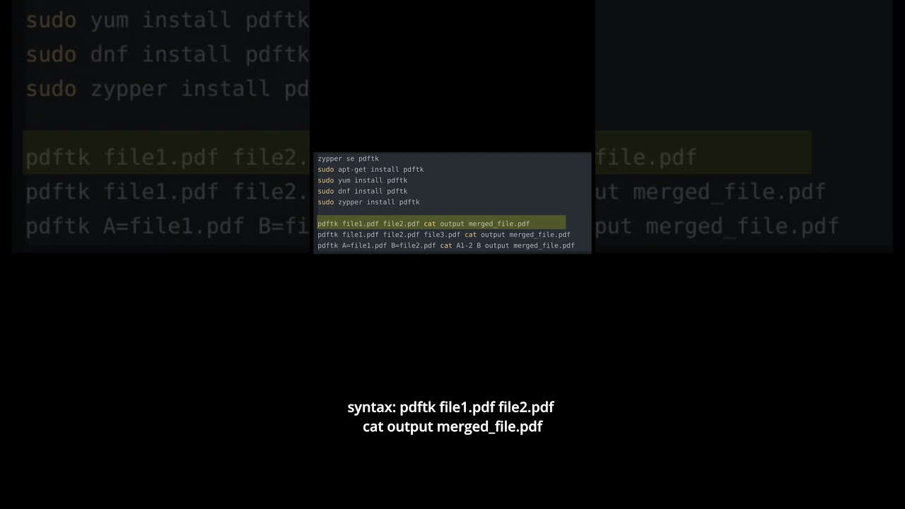 🐧 How to merge two pdf files in linux cli 🐧 #linux #shell #cli #konsole #ubuntu #fedora