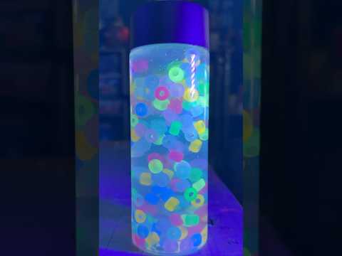 Sensory Bottle Saturday: Glow in the Dark Pony Beads and Mica Powder