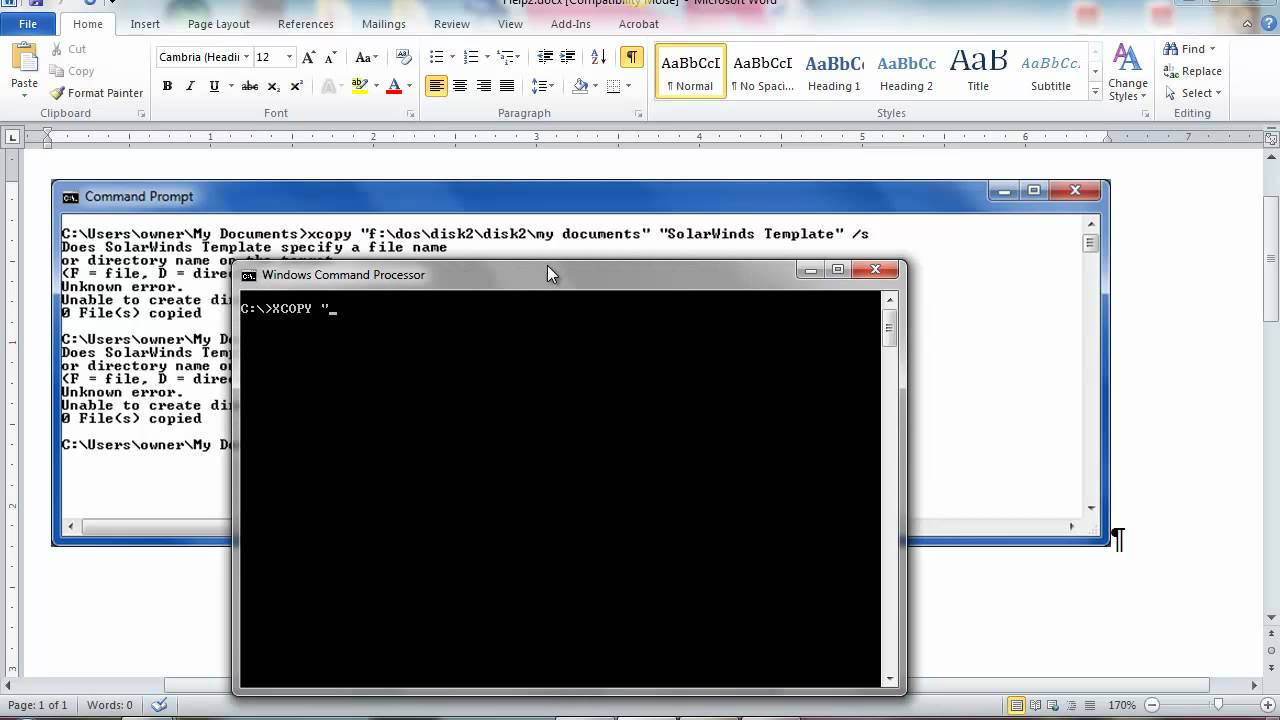 XCOPY Help