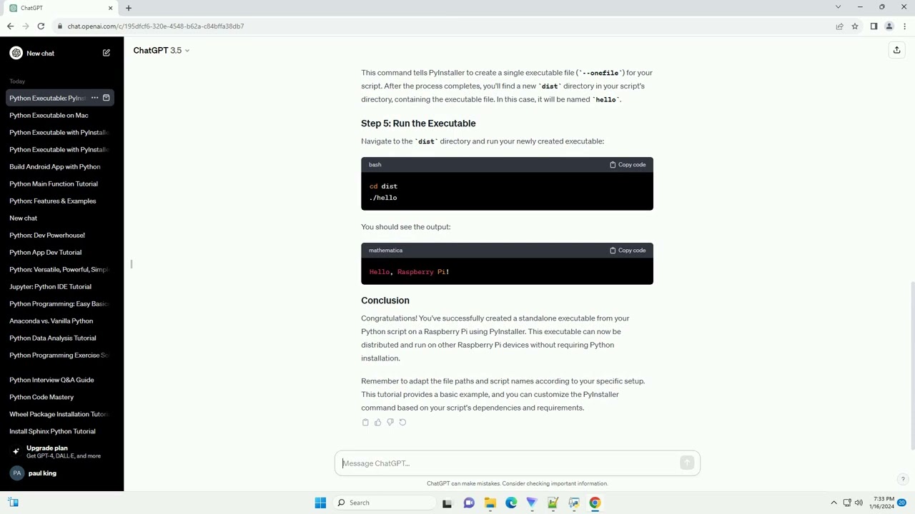 make python executable raspberry pi