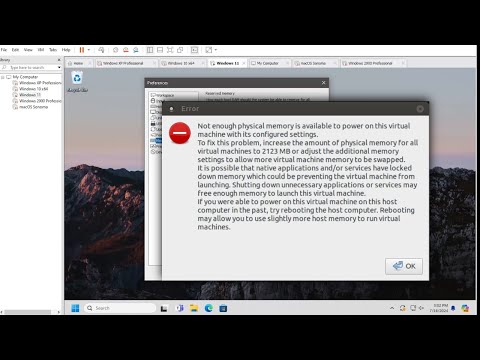 Not Enough Physical Memory Is Available to Power on This Virtual Machine Configured Settings FIX