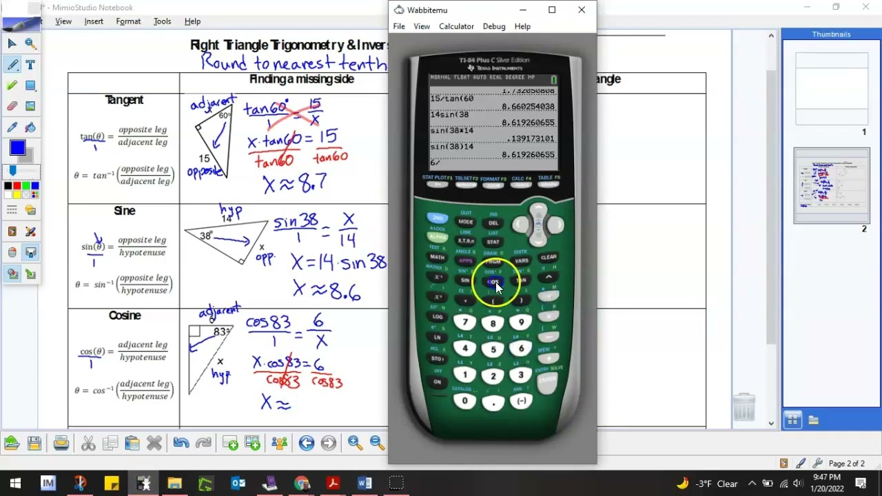 Trig Graphic Organizer Notes