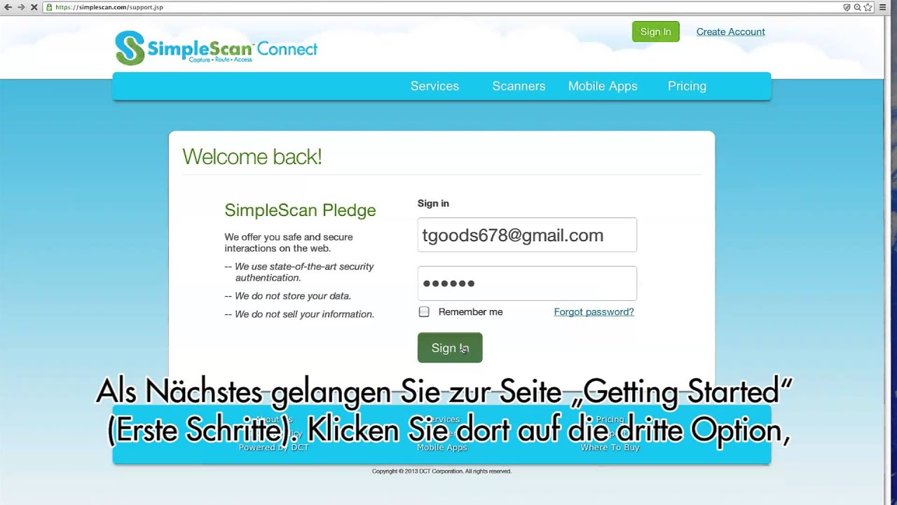Getting Started (Deutsch) | SimpleScan Tutorials