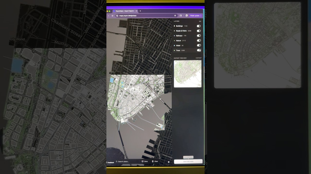Create CAD maps of anywhere in the world #map #mapping #3dmap
