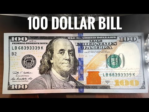 New $100 Dollars Bill USA - United States one hundred-dollar note Comparison