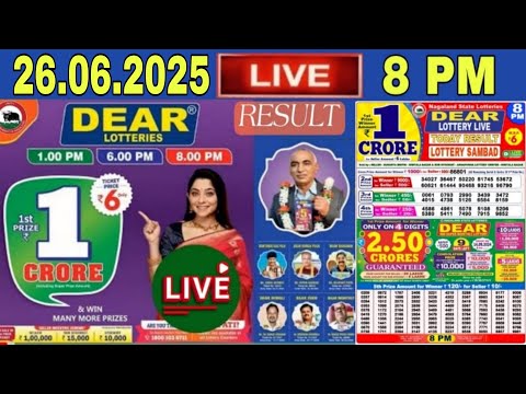 Dear Lottery Result Today Live Dear Sikkim Lottery Result 6PM LIVE 26.06.2025 | Lottery Sambad