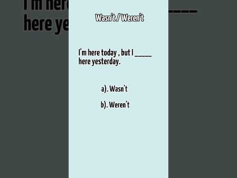 Grammar practice/Wasn't or Weren't? #shorts #englishexercise