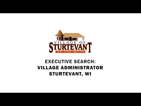 Sturtevant, Wisconsin - Village Administrator Job 2025