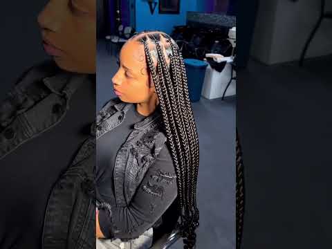 Jumbo knotless braids with curly ends #knotlessbraids #jumboknotlessbraids