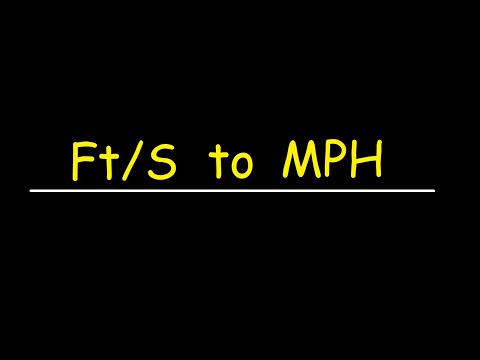 How To Convert Feet Per Second To Miles Per Hour
