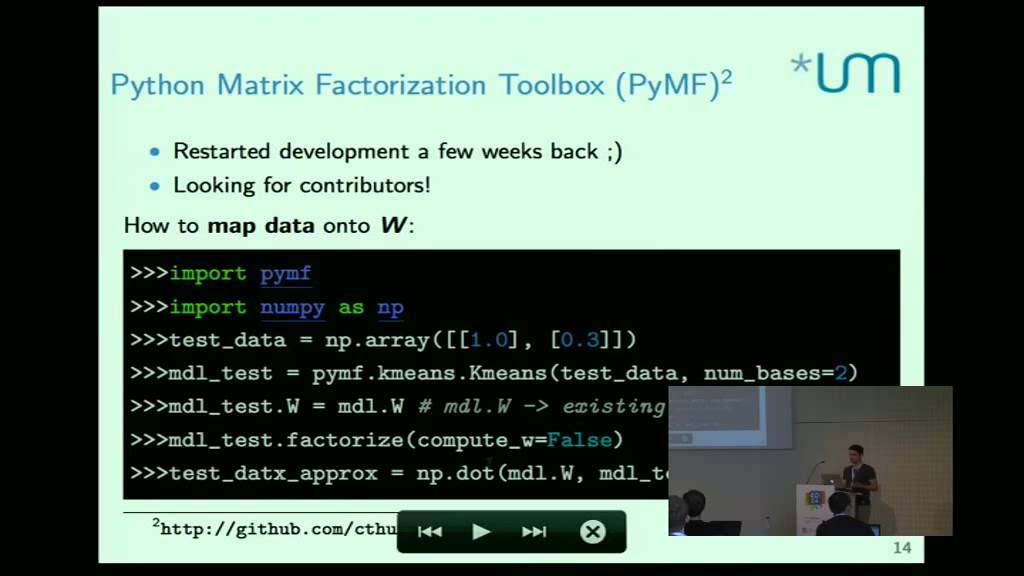 Christian Thurau - Low-rank matrix approximations in Python