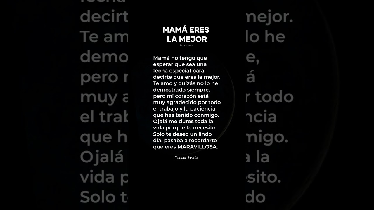 POEMA PARA MAMÁ #poesía