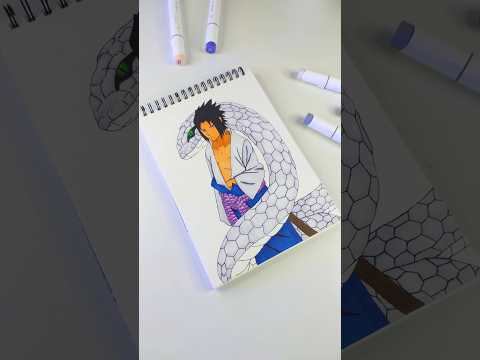 Drawing Sasuke from Naruto Shippuden with Ohuhu Alcohol marker || DrawWithObito || #anime #sasuke