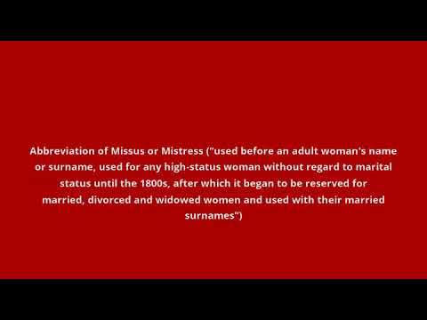 what is the meaning of Mrs