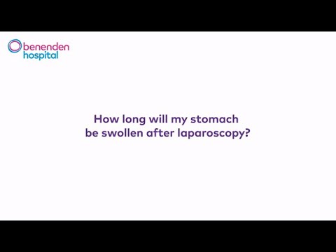 How long will my stomach be swollen after gynaecological laparoscopy?