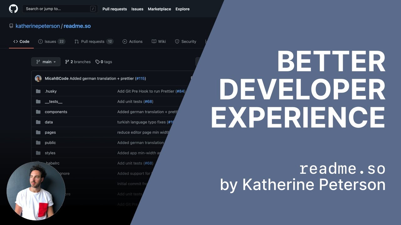 Improve the developer experience with Readme.so by Katherine Peterson