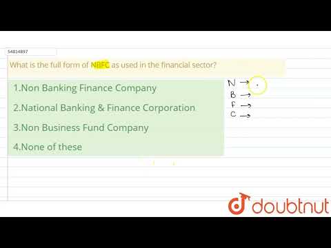 What is the full form of NBFC as used in the financial sector?  | CLASS 14 | MONEY & FINANCE IN ...