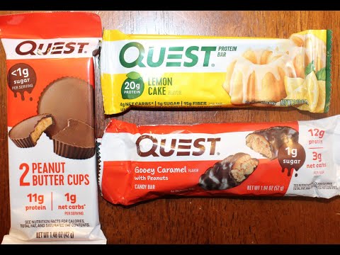 Quest: Peanut Butter Cups, Lemon Cake Protein Bar & Gooey Caramel with Peanuts Candy Bar Review