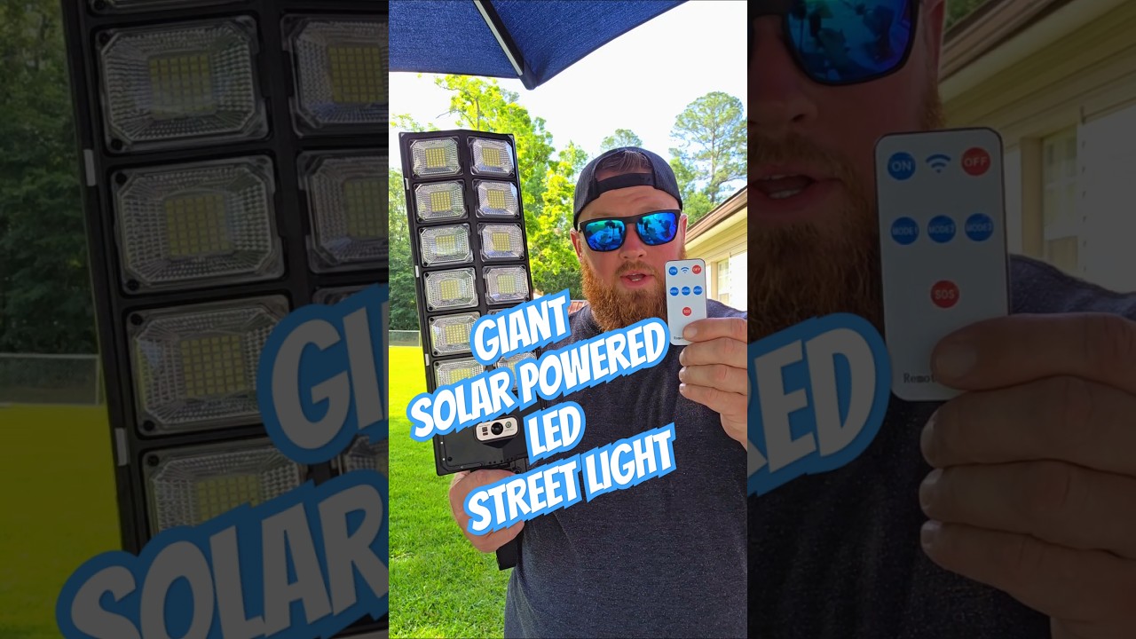 Check out this solar powered LED street light I found! #tiktokshop #review #solarlight #streetlight