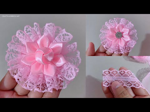 DIY Hair Bow Tutorial: Fabulous Styles with Lace Ribbons ! The making of bow hair band | Diy flower