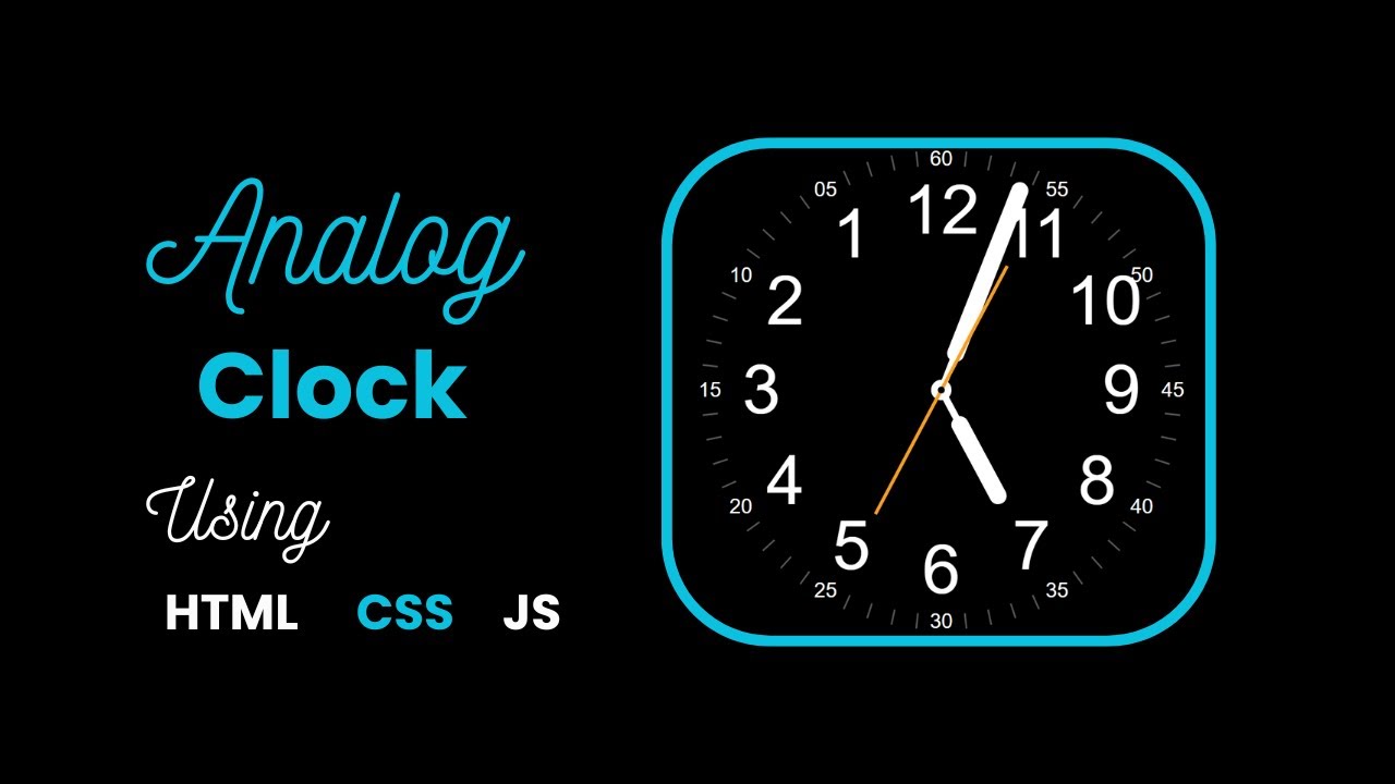 Create a Stunning Analog Clock with HTML CSS and JavaScript in Minutes