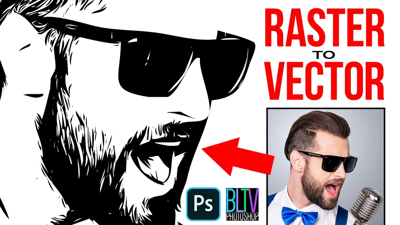 Photoshop: Convert RASTER Images to VECTOR Graphics.