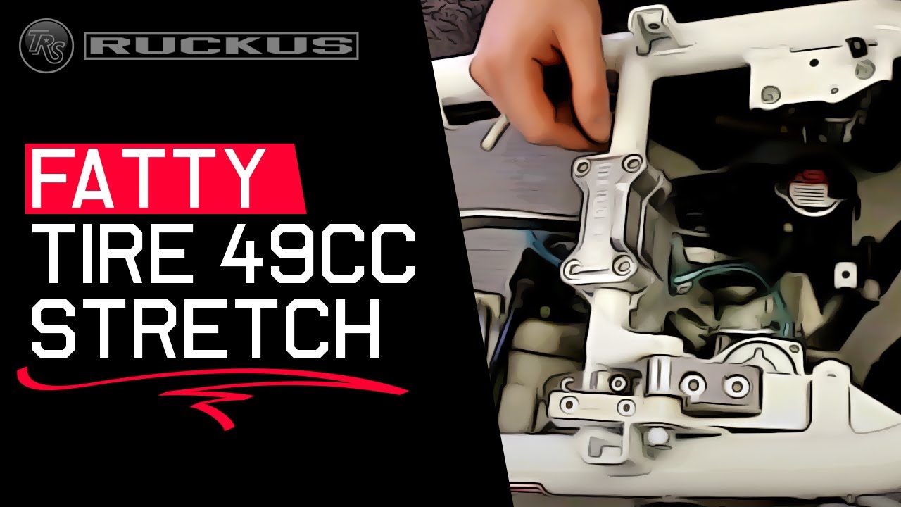 Honda Ruckus TRS  fatty tire 49cc engine stretch mount kit install