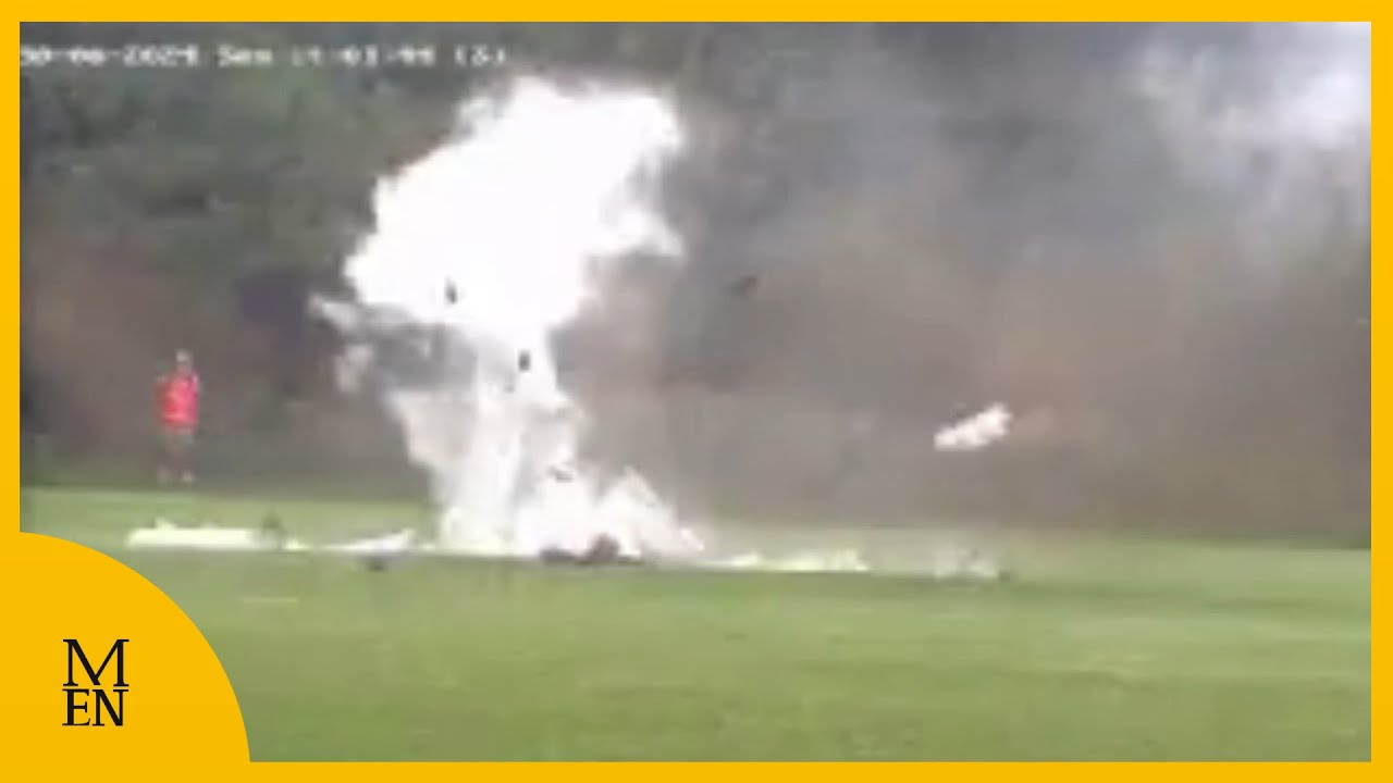 Dramatic moment 'grenade' is exploded by bomb disposal units on playing ...