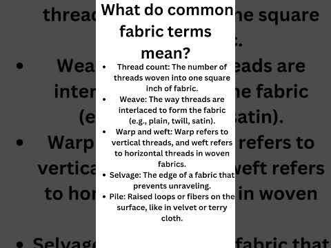 Comprehensive Guide to Common Fabric Terms: Glossary & Definitions #SewingBasics #DIYTextiles