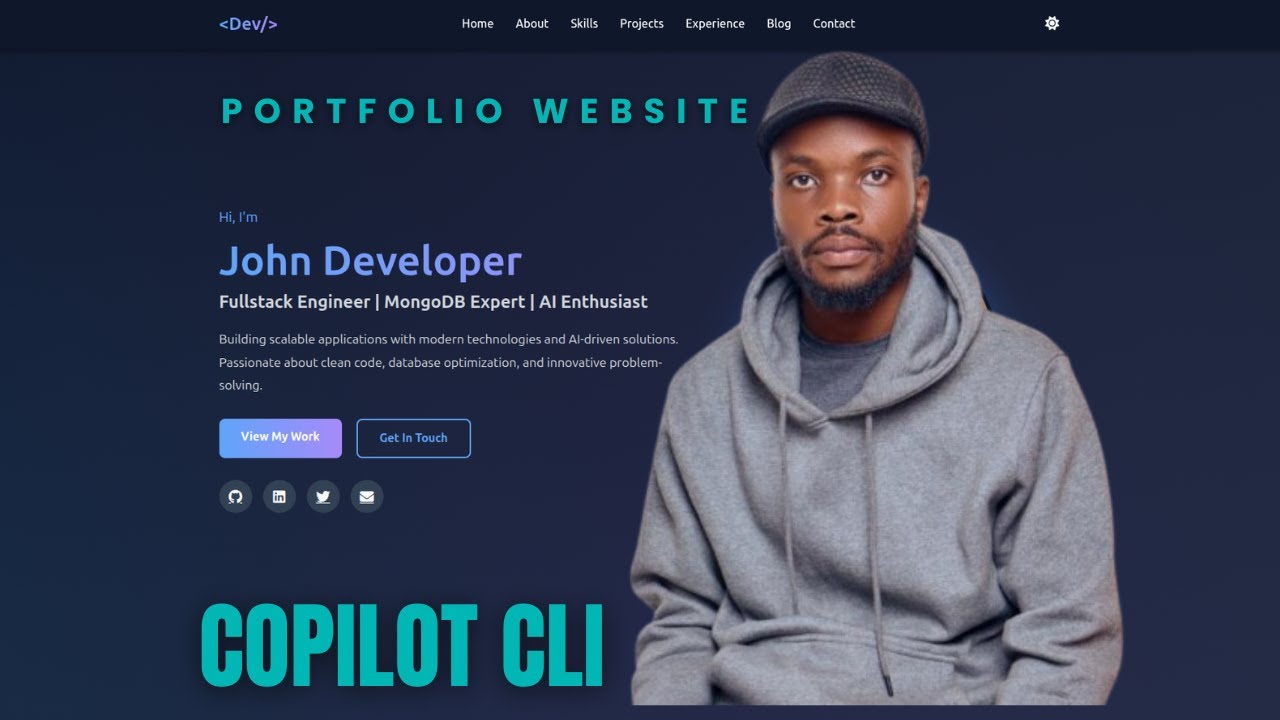 Build a Stunning Portfolio Website in Minutes with GitHub Copilot CLI (AI Web Dev Tutorial)