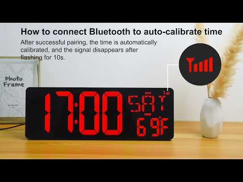 XREXS 16.5" Large Digital Wall Clock bluetooth connection