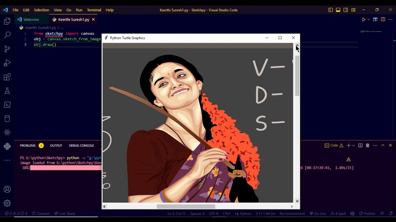 Keerthysuresh DASARA Using Python Sketchpy | Python Programming Hub