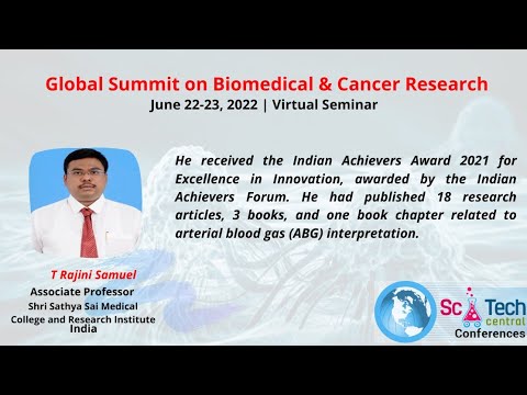 T Rajini Samuel | India | SciTech Biomed-Cancer 2022