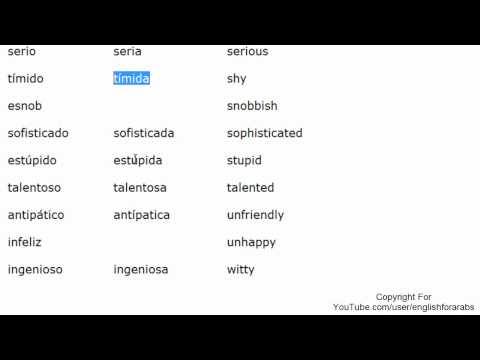 People Characteristics vocabulary in Spanish part 5 Spanish For ...
