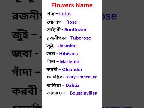 Flowers Name in Bengali and English #shorts #flowersname
