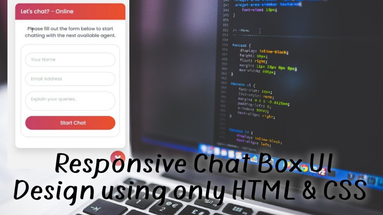 Responsive Chat Box UI Design using only HTML & CSS | WebTutorials | Tutorial Video Coming Soon
