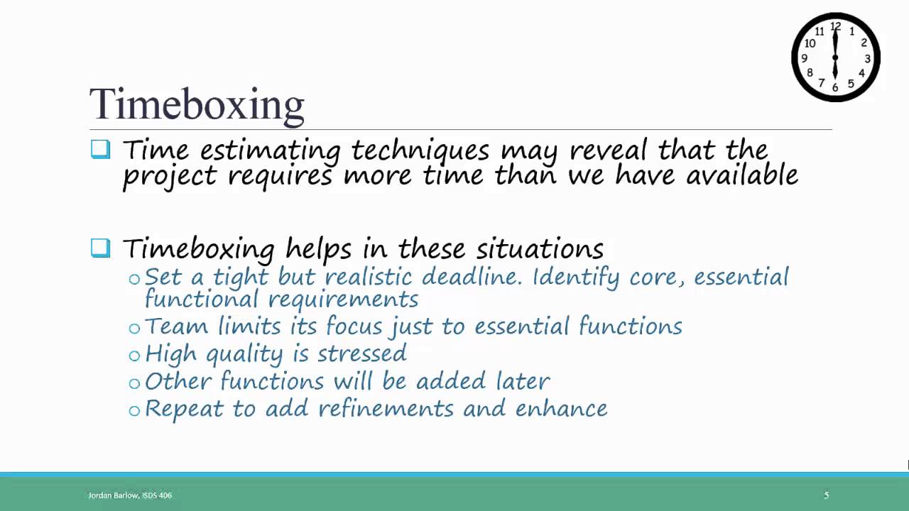 Systems Analysis & Design - Ch 2 - Managing the schedule