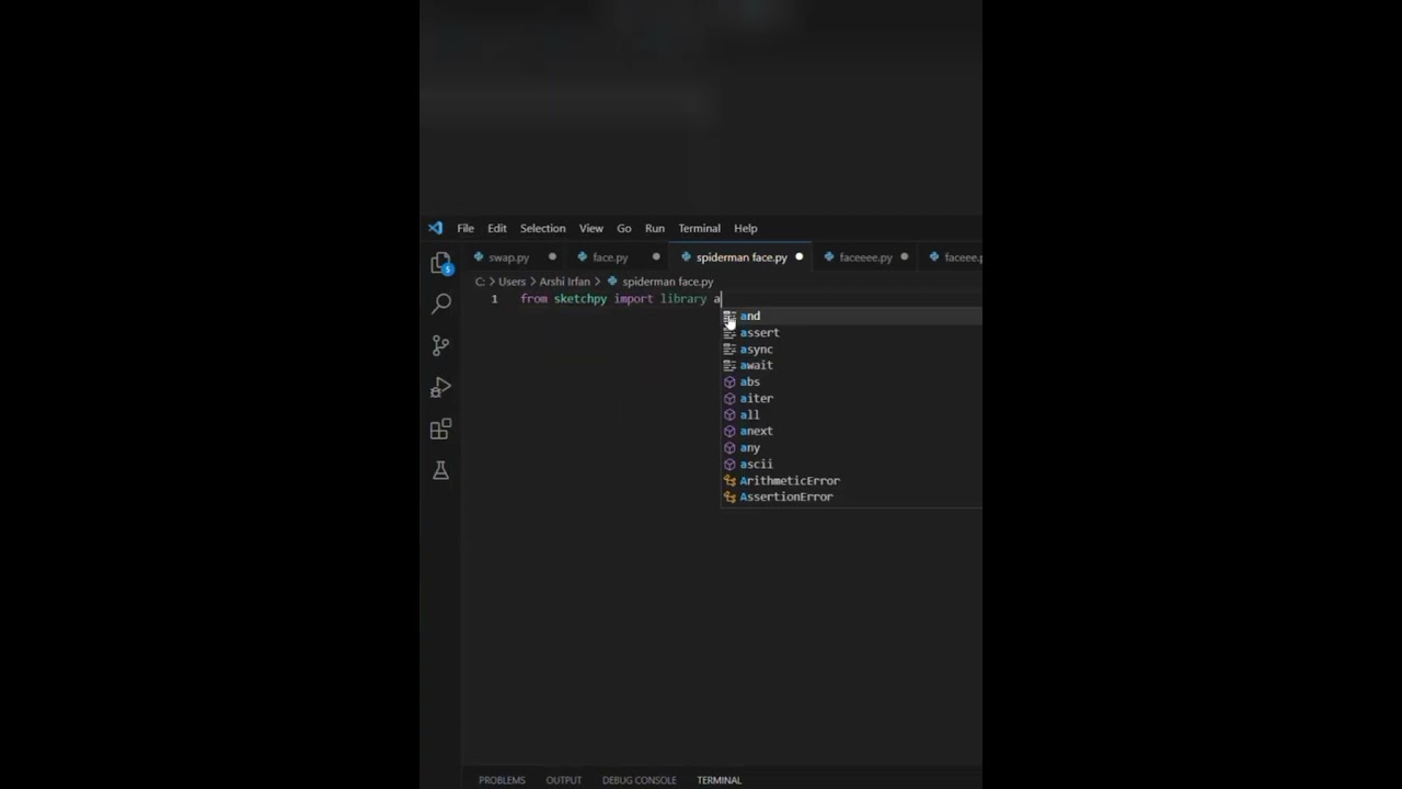 How to make Spiderman using python | #coding #shorts