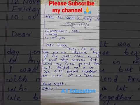 Diary Writing in English || How to write βοΈ diary entry || Sam A1 Education...