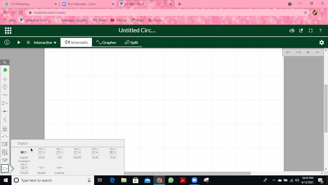 half adder in multisim.com