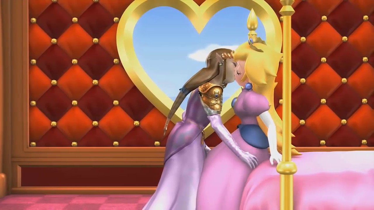 Princess Peach And Princess Zelda Lesbian kiss on the bed - Yuri Animation