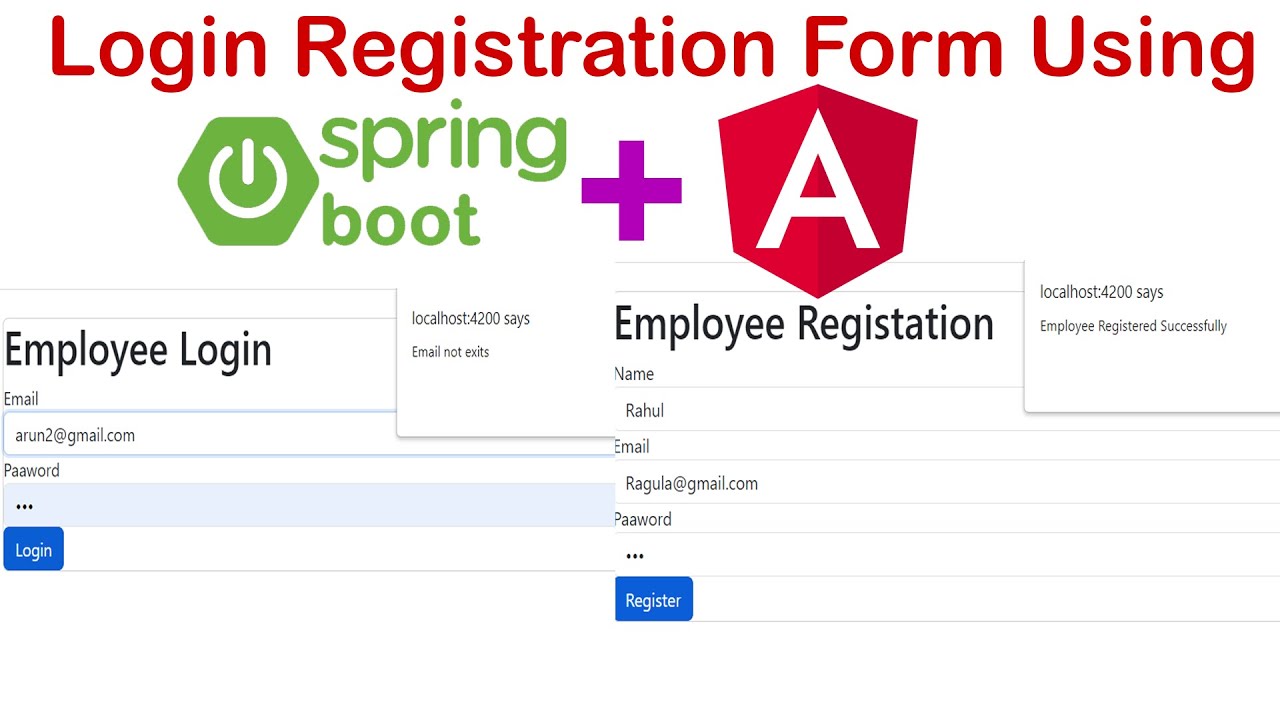 Login Registration Form Restful Api Using Spring boot Angular