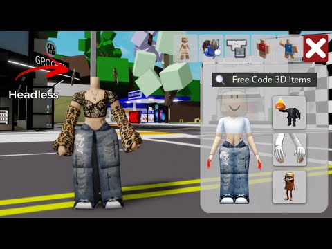 TUTORIAL HOW TO GET 32 NEW CODE ITEMS 3D (HEADLESS & MORE) In Brookhaven RP!🏡