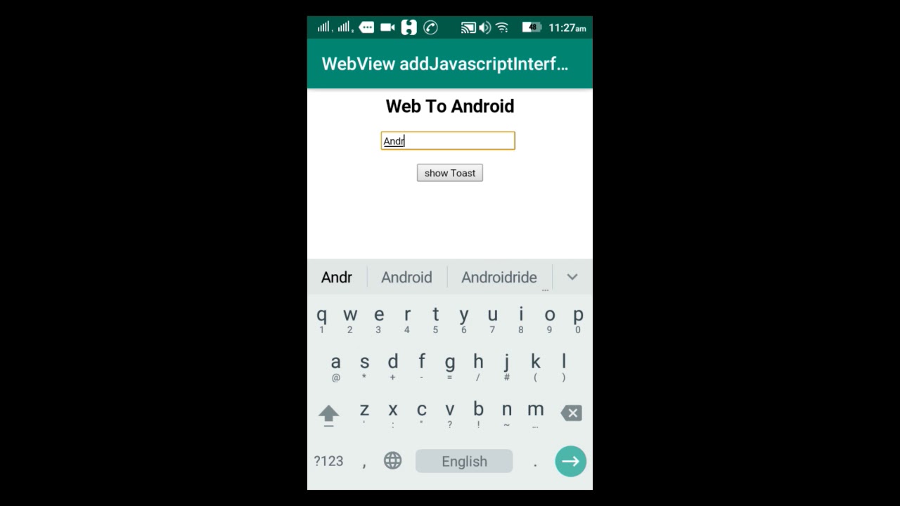 Android WebView  addJavascriptInterface Example