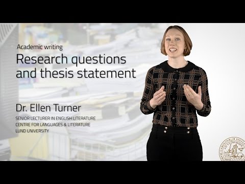 Research questions and thesis statement