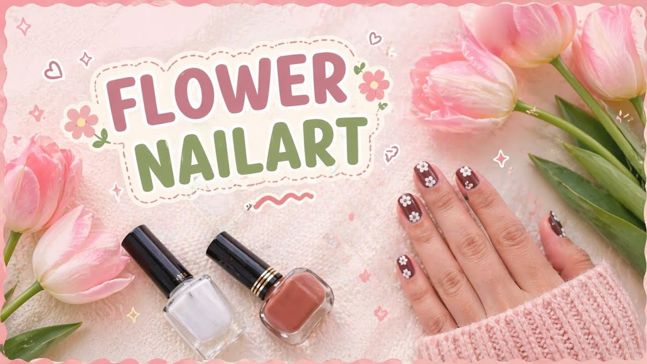 No Tools Nail Art 💅 Pin Flower Design 