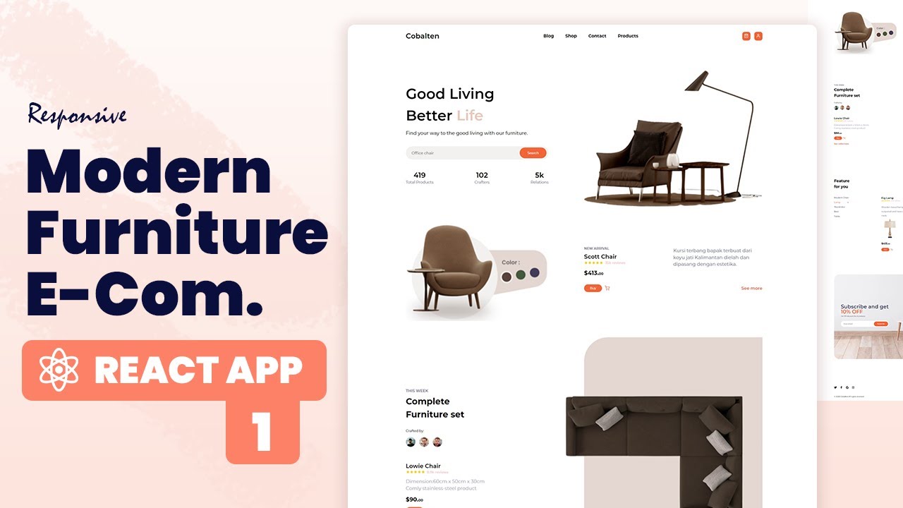 React JS Tutorial with Tailwind CSS -  E-Commerce Application | Download  Source Code