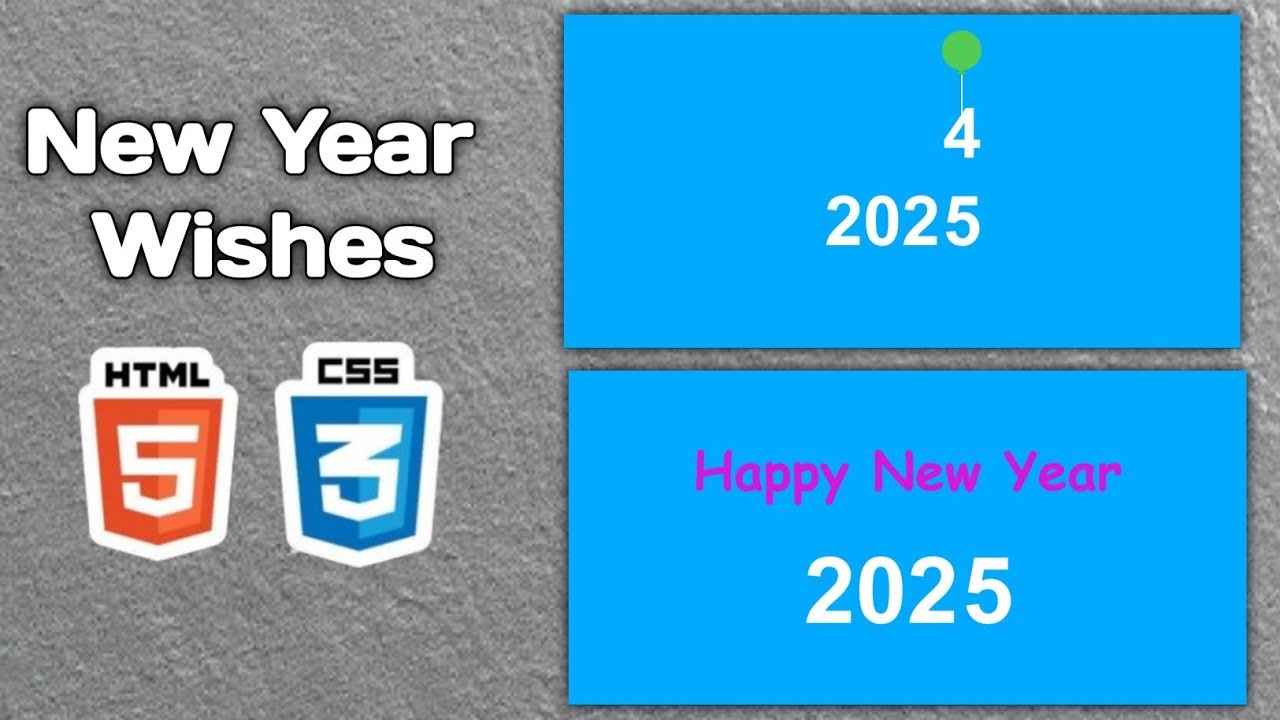 Happy New Year 2024 to 2025 Animation | HTML CSS Animation Project | New Year Countdown