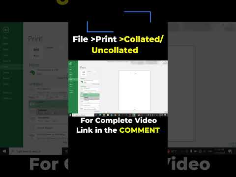 Collated and uncollated in print | Microsoft Excel | Urdu/Hindi | Learn complete course #excel