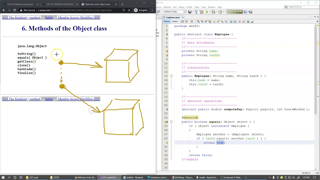 5.3 The Object class and clone() method, shallow vs deep copy